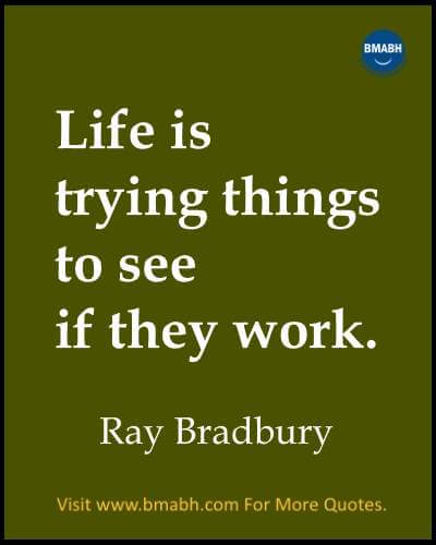 Life is trying things to see if they work - BMABH.COM